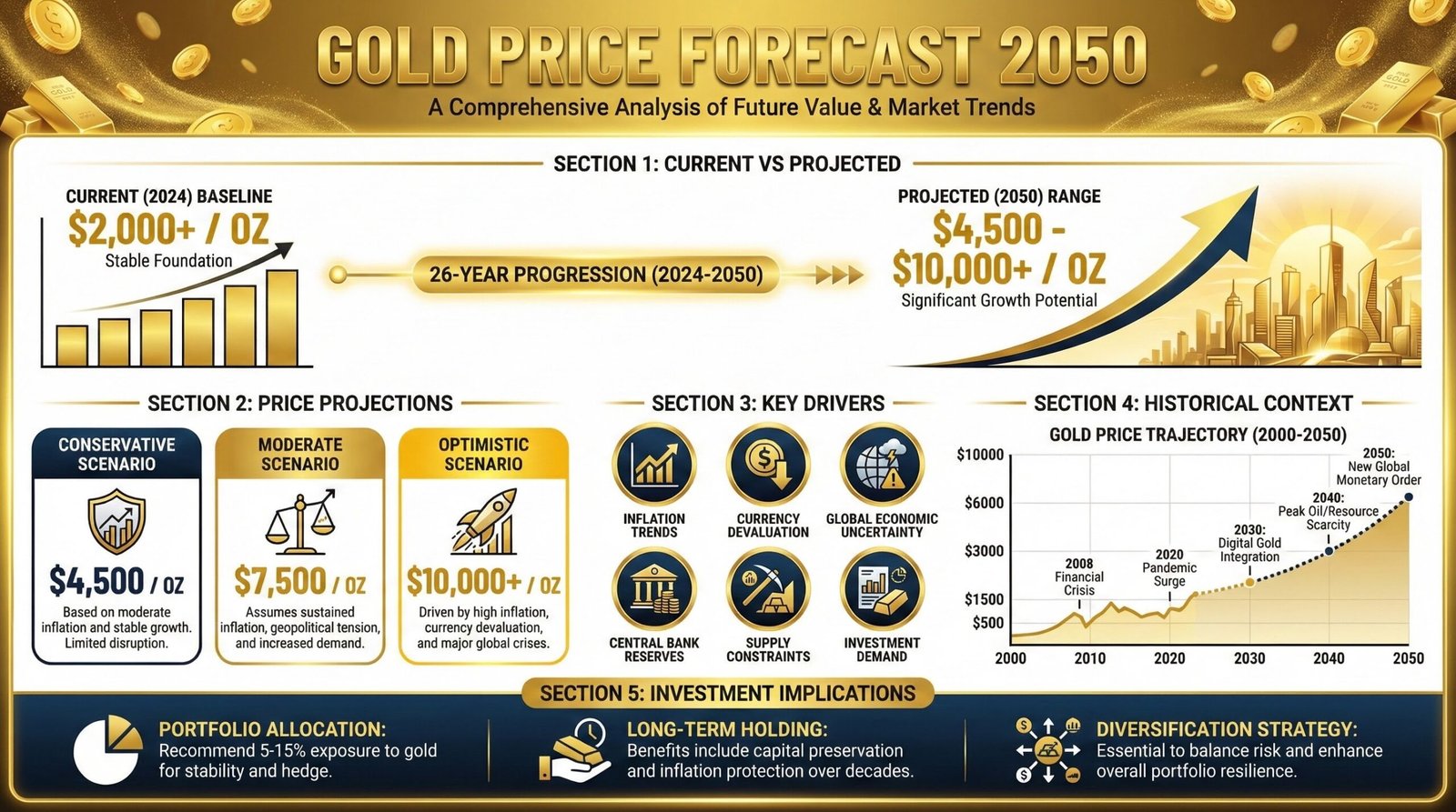 Gold Price Forecast 2050: How High Could Gold Go? (Expert Predictions)